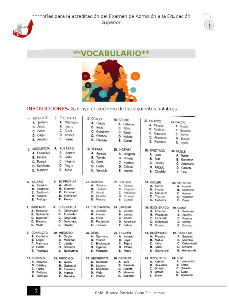 Espanol-Practica de Sinonimos | PDF