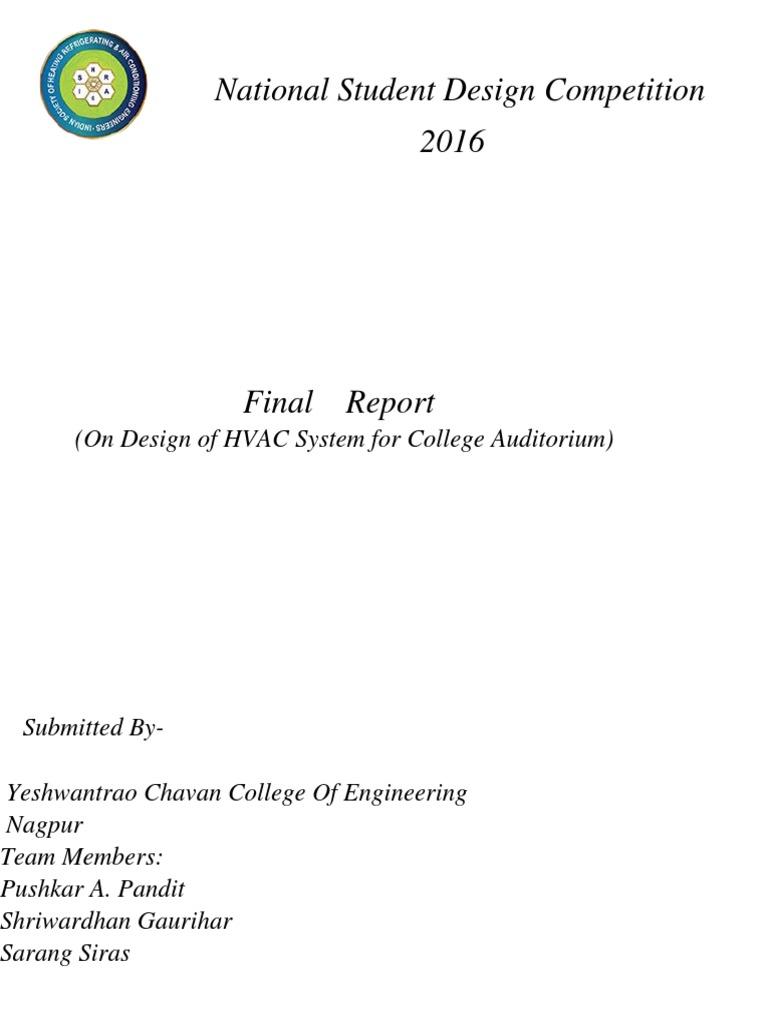 HVAC Design for College Auditorium | PDF | Air Conditioning ...
