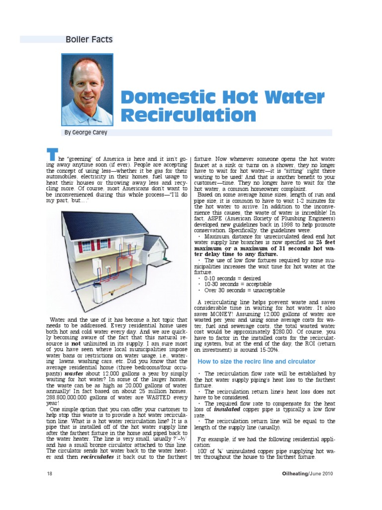 Domestic Hot Water Recirculation | PDF | Water Heating | Pipe (Fluid ...