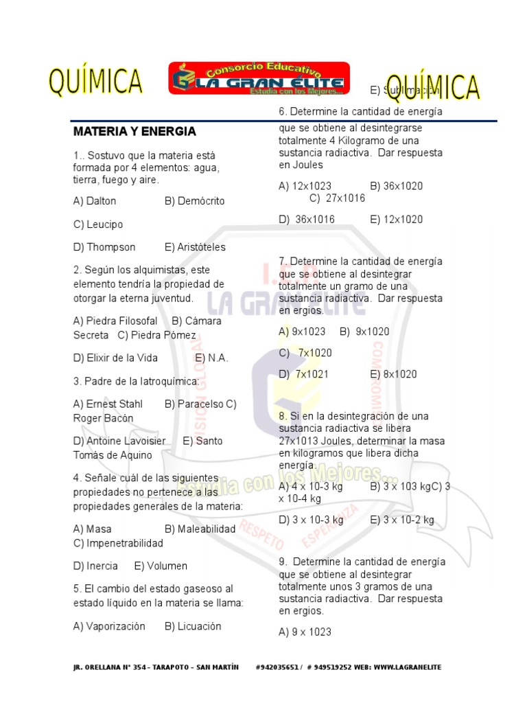 Materia y Energia | PDF