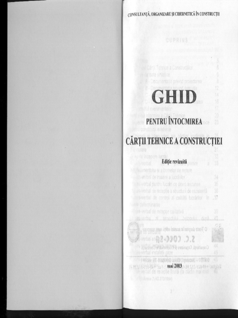 Ghid Intocmire Carte Tehnica | PDF