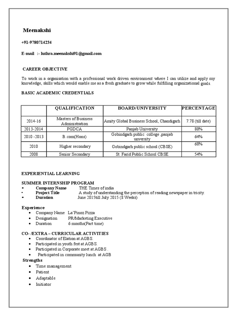 Meenakshi Resume | PDF