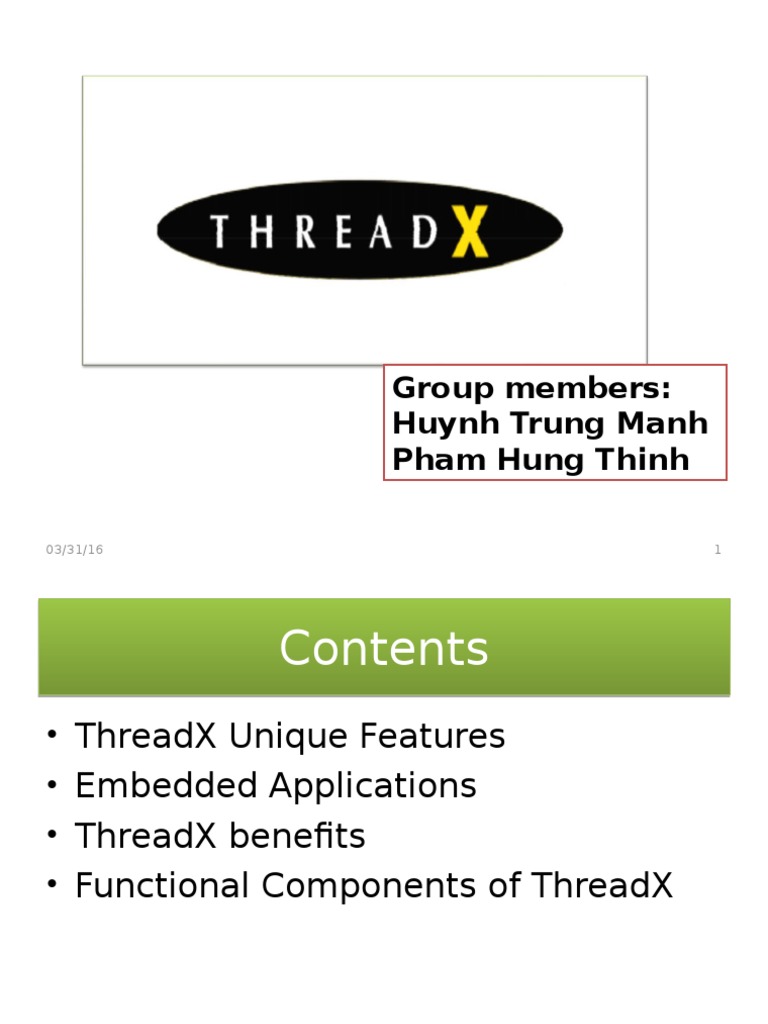 ThreadX-presentation TN | PDF | Thread (Computing) | Scheduling (Computing)