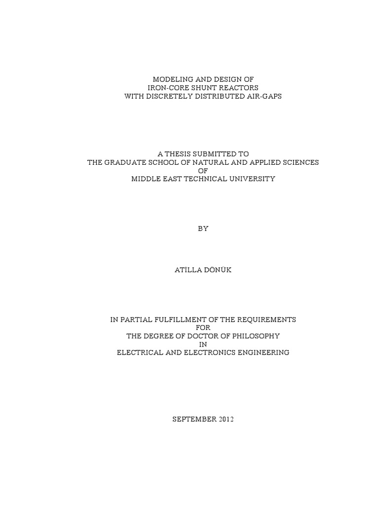 Iron-Core Shunt Reactor Design Methods | PDF | Finite Element Method ...