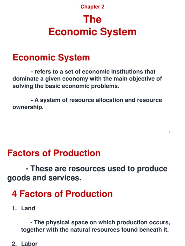 Chapter 2 - Economic System | PDF | Economic System | Factors Of Production