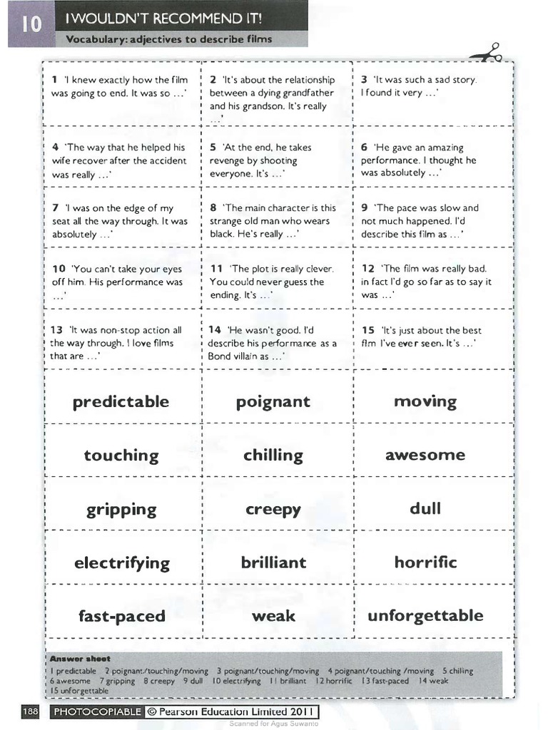 Adjectives To Describe Films | PDF