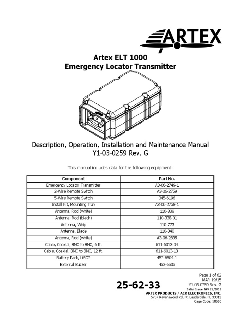 ELT 1000 Y1-03-0259 Rev G | PDF | Electromagnetic Interference ...