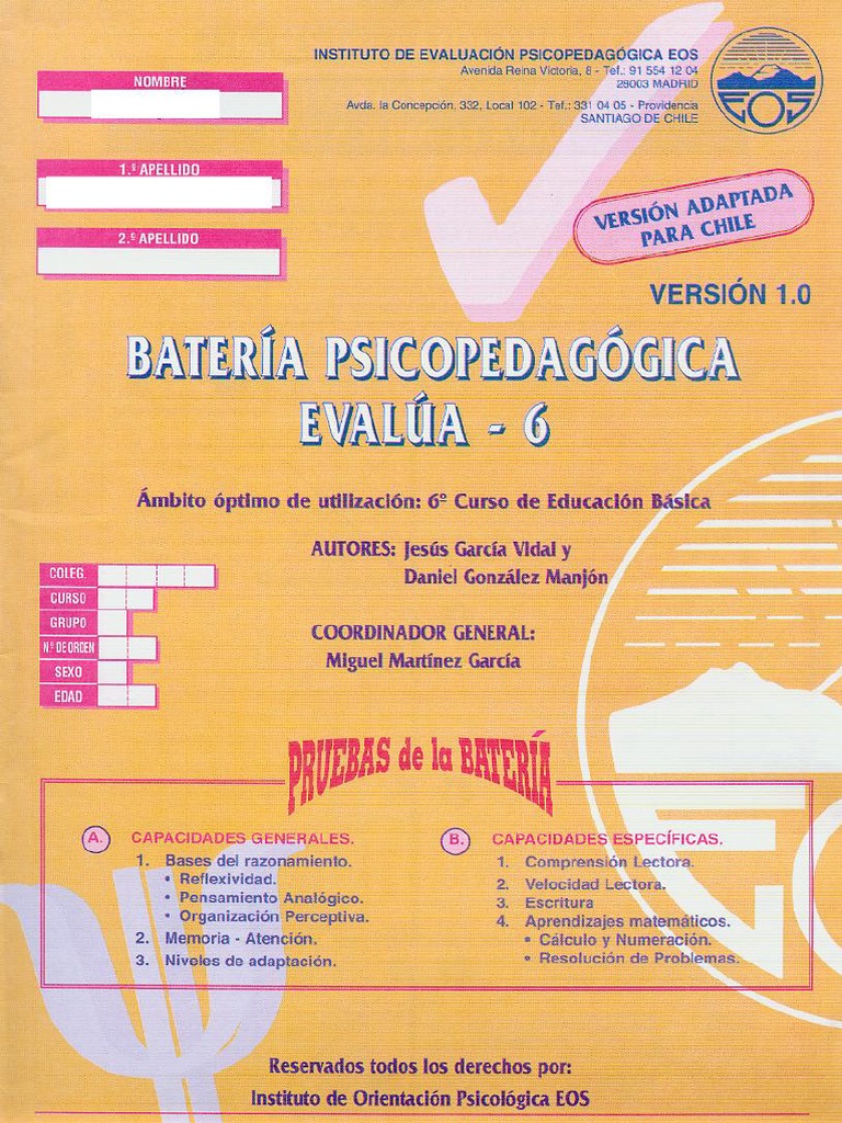 Cuadernillo Evalua-6 | PDF