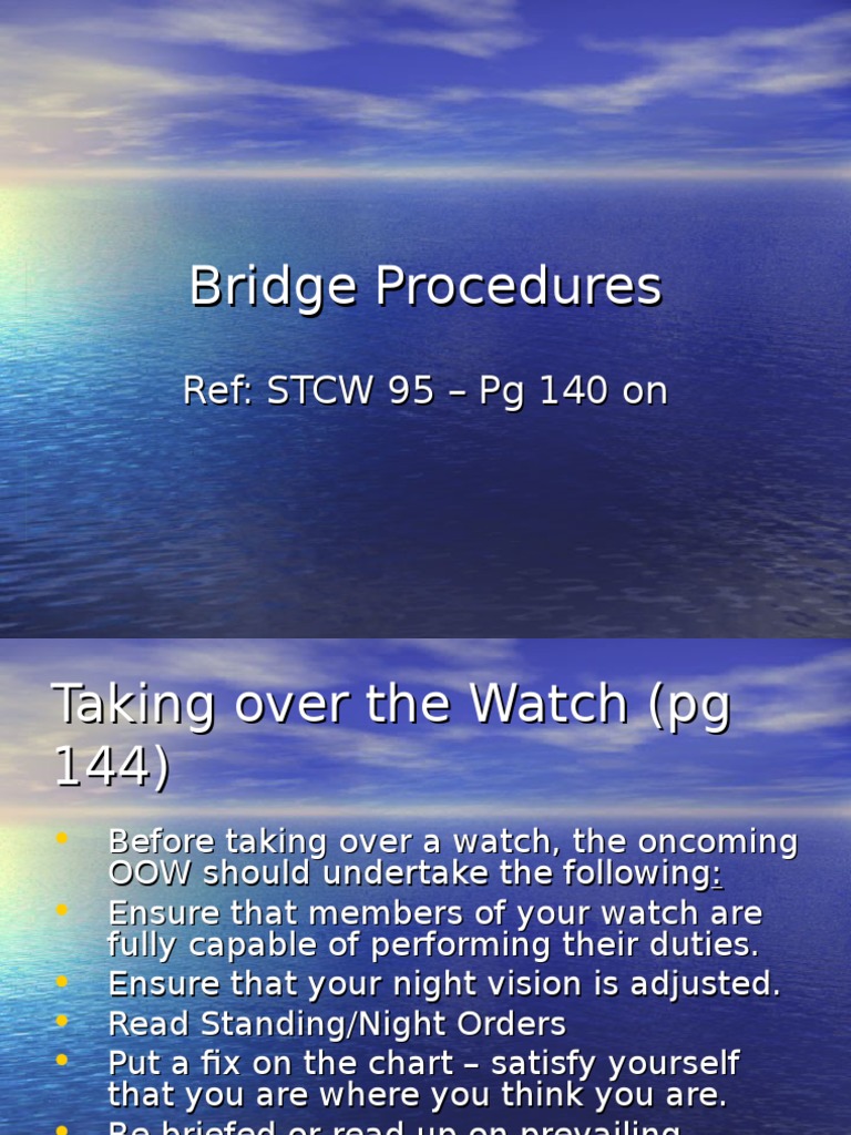 Bridge Procedures | PDF | Navigation