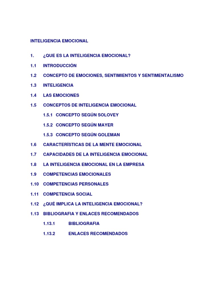 Curso De Inteligencia Emocional Ud 1 Pdf Inteligencia Las Emociones