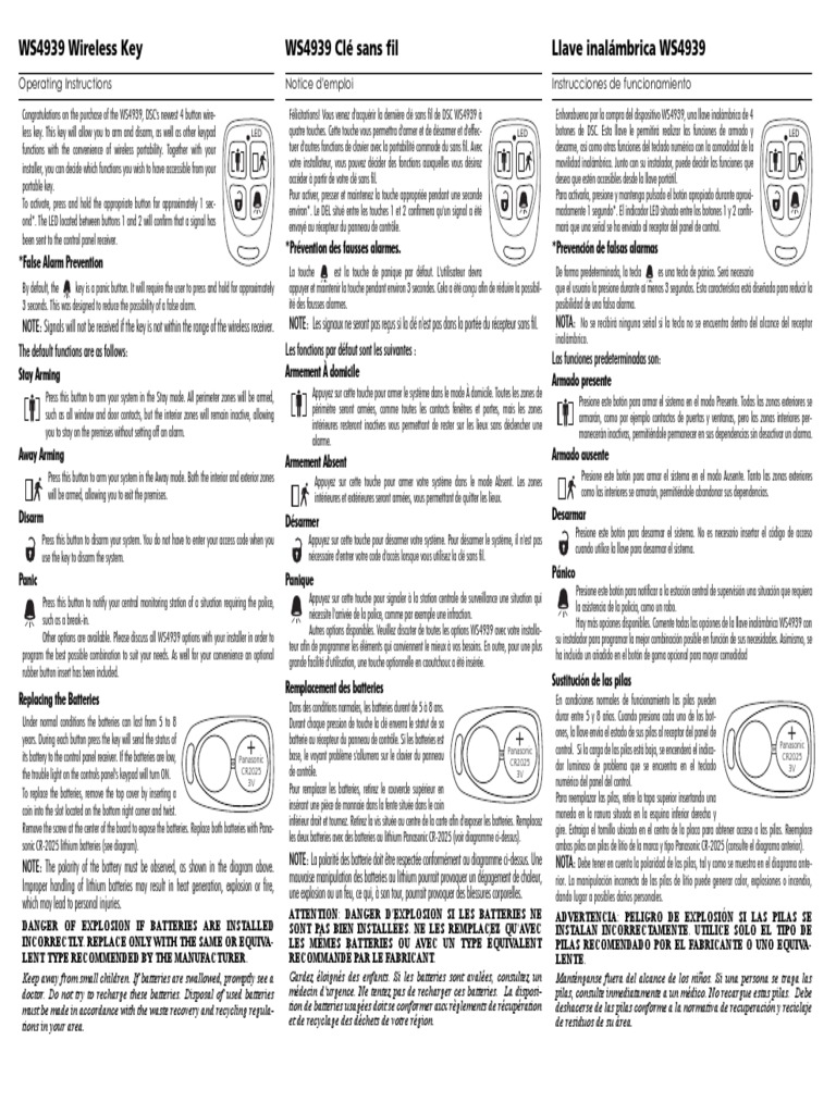 Manual Llave Ws4939 DSC | PDF | Manufactured Goods | Computing And Information Technology