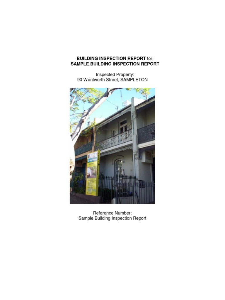 EXAMPLE Building Inspection Report | PDF | Roof | Plumbing