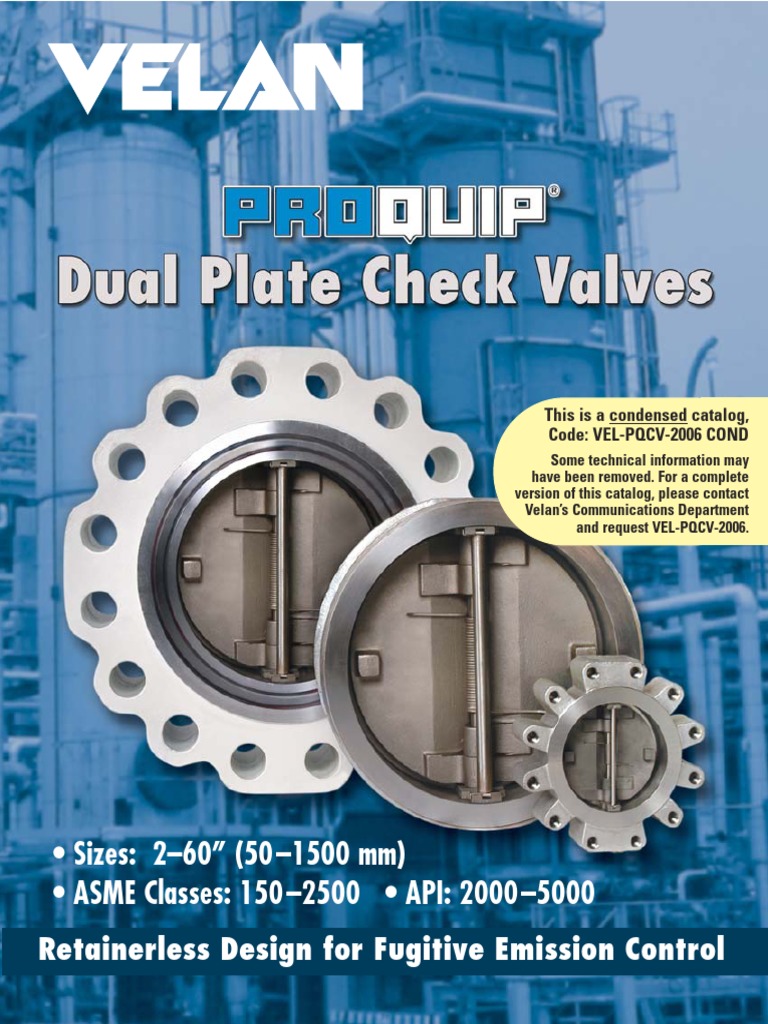 Vel Pqcv Web Catalogo Velan Duo Check | Valve | Stainless Steel