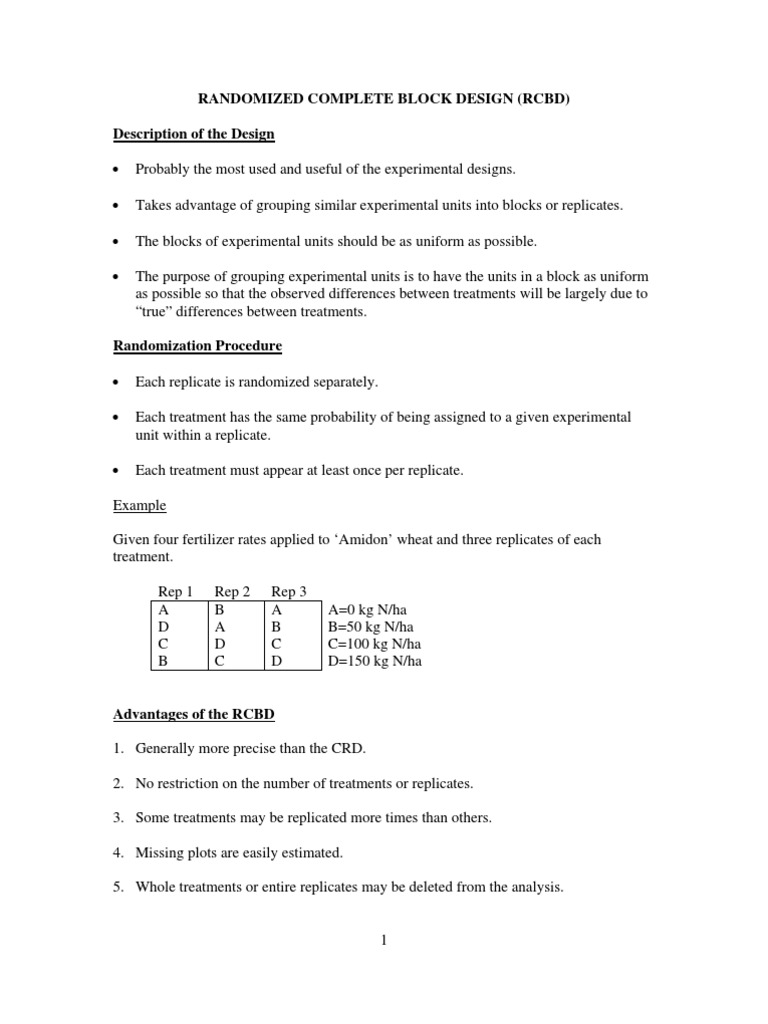 RCBD | PDF | Errors And Residuals | Coefficient Of Variation