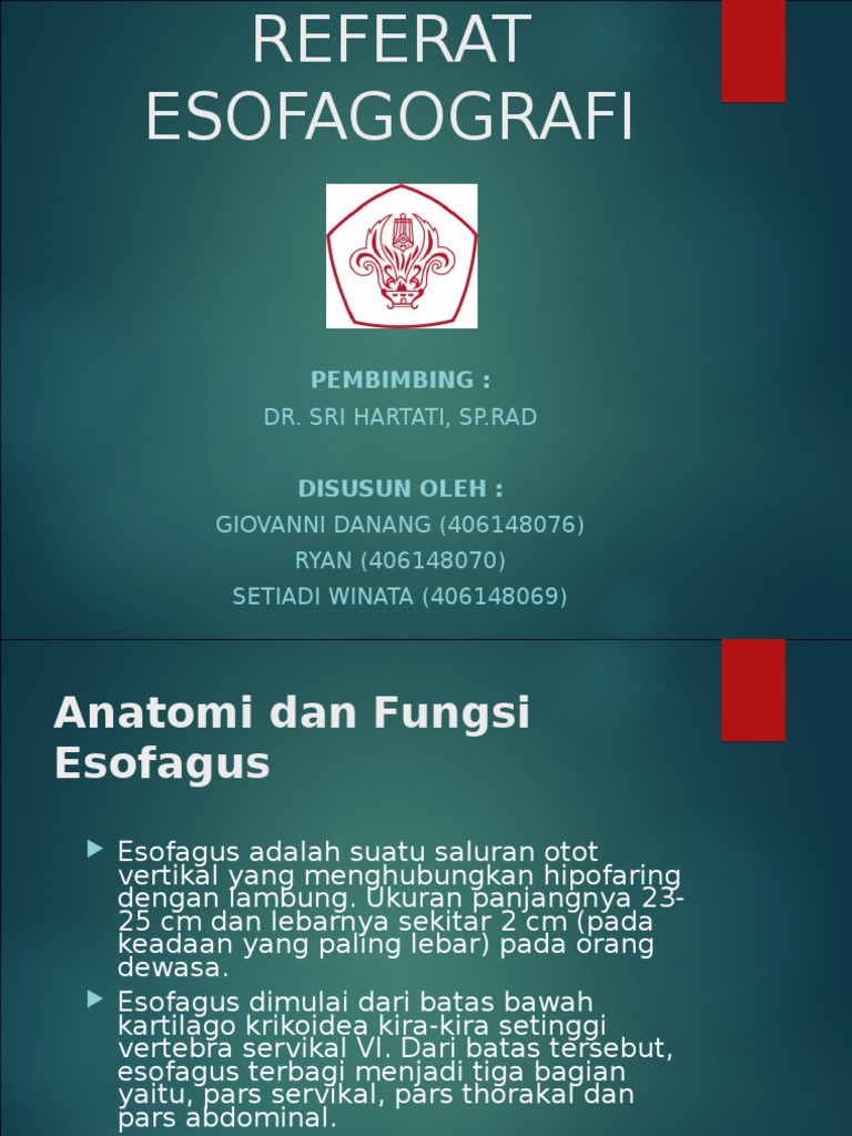 Esofagografi Referat | PDF | Sains & Matematika