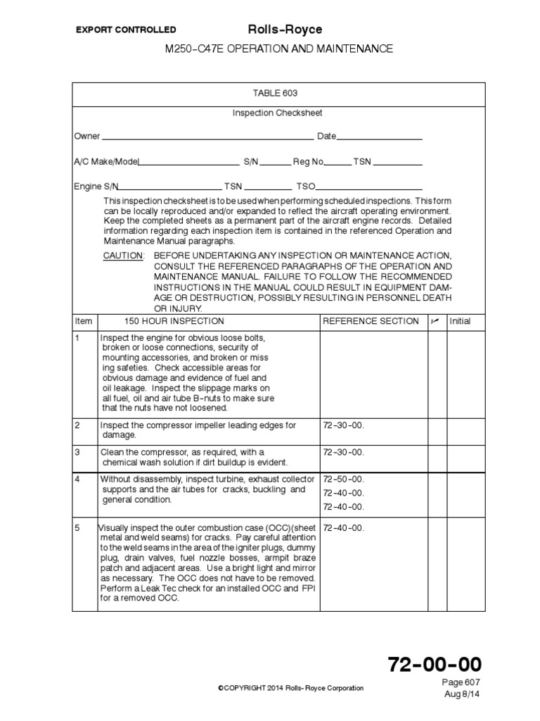 C47E OMM Inspection Checksheets | PDF | Electrical Connector | Gas ...