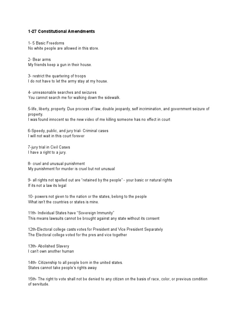 Overview of 27 Constitutional Amendments | PDF