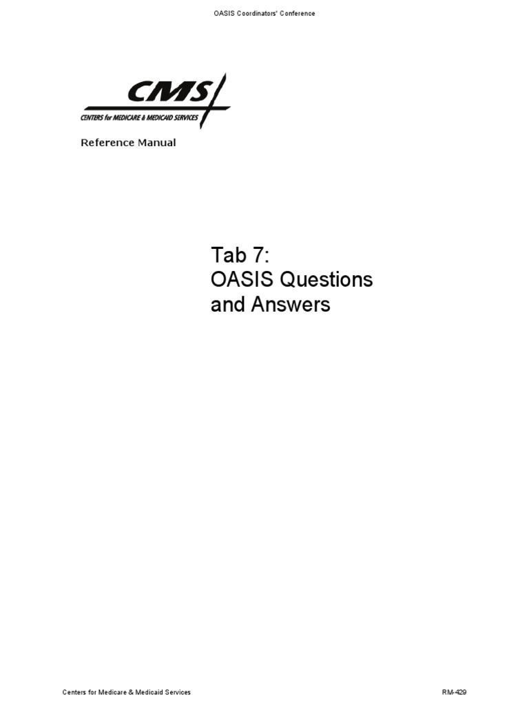Oasis Question and Answers | PDF | Medicare (United States) | Home Care