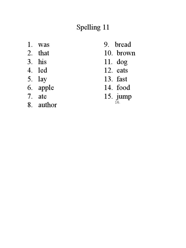 Spelling 11 Answer Key | PDF