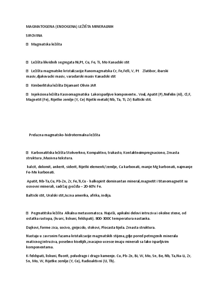Lezista Mineralnih Sirovina | PDF