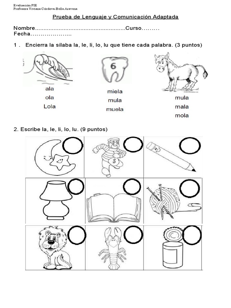 Prueba de La Letras l