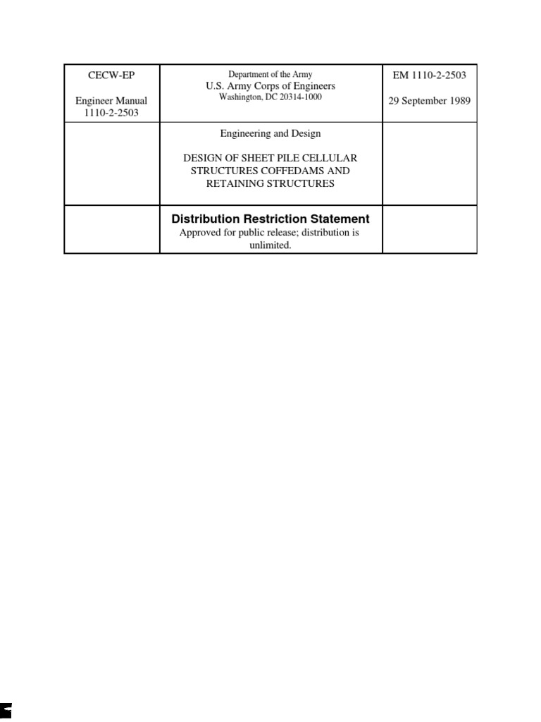 ACOE Cofferdam Design | PDF | Deep Foundation | Soil Mechanics