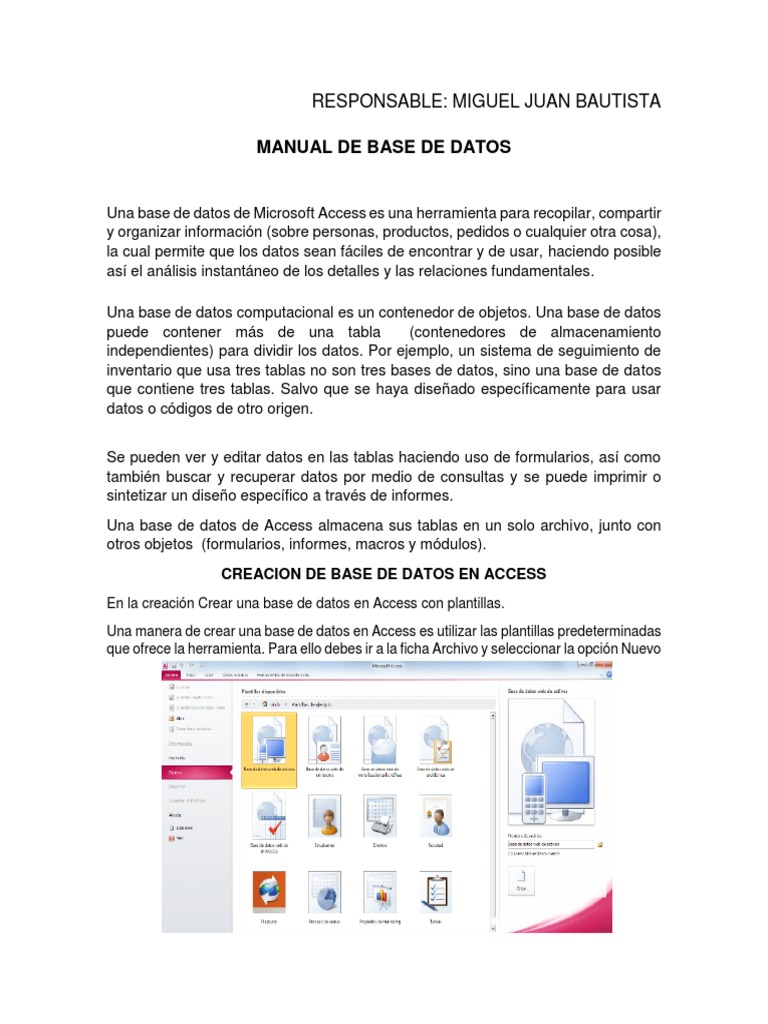 Manual de Base de Datos | Bases de datos | Archivo de computadora