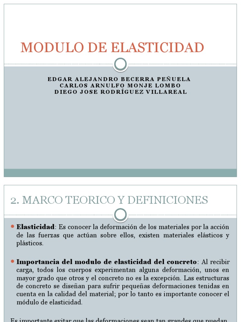 Modulo de Elasticidad | PDF | Elasticidad (Física) | Rigidez