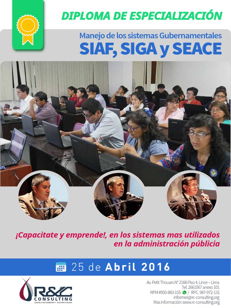 DIPLOMADO SIAF, SIGA y SEACE | PDF | Presupuesto | Contabilidad