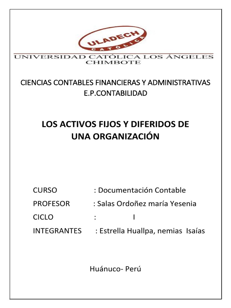 Activo Fijo Diferido | PDF | Depreciación | Contabilidad
