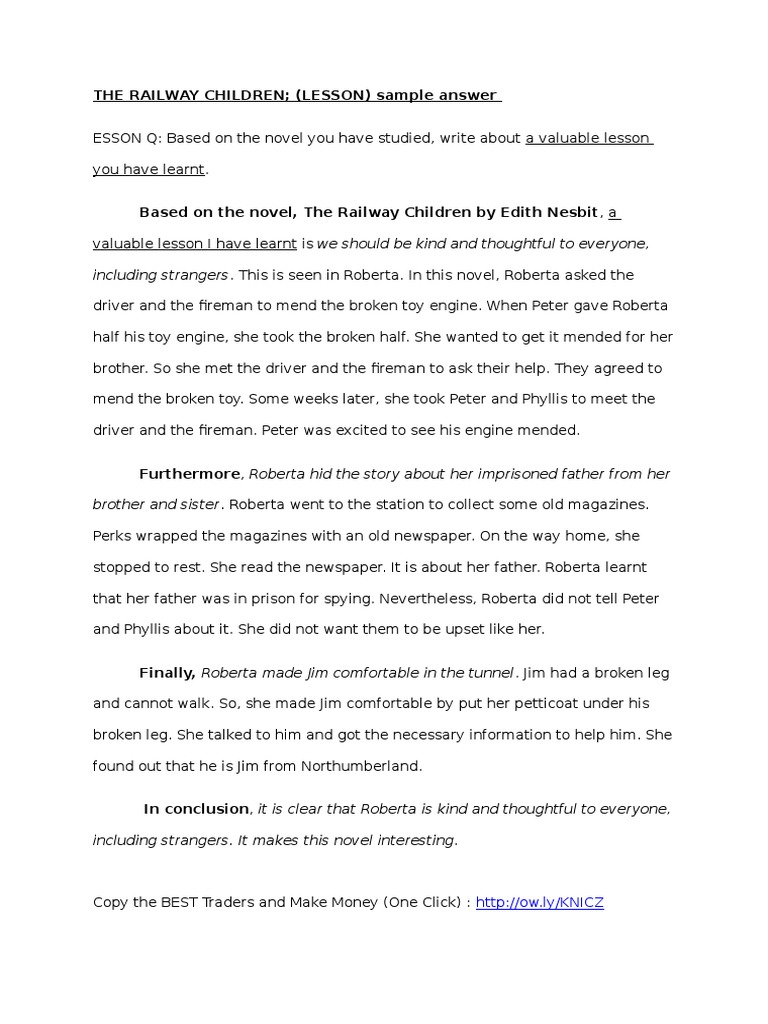 The Railway Children Lesson Sample Answe | PDF