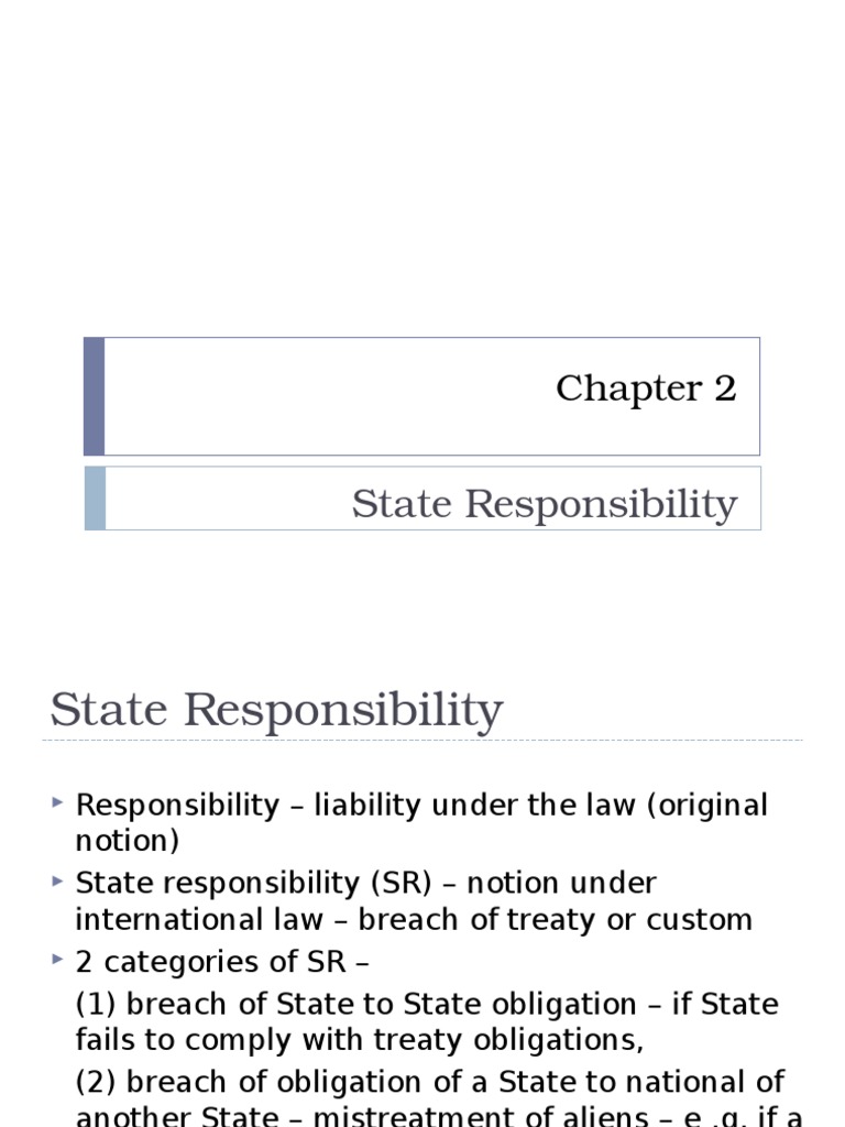 Topic 9 - State Responsibility | PDF | Nationality | Private Law