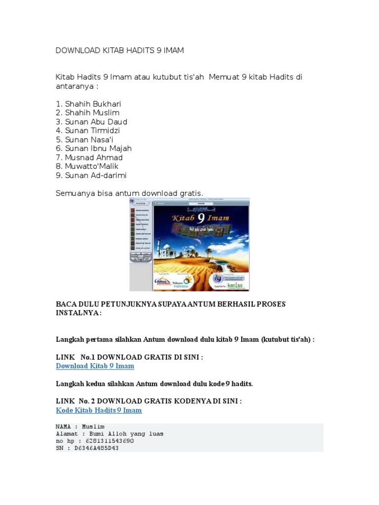 Cara Istall Kitab Hadits 9 Imam | PDF | Komputer