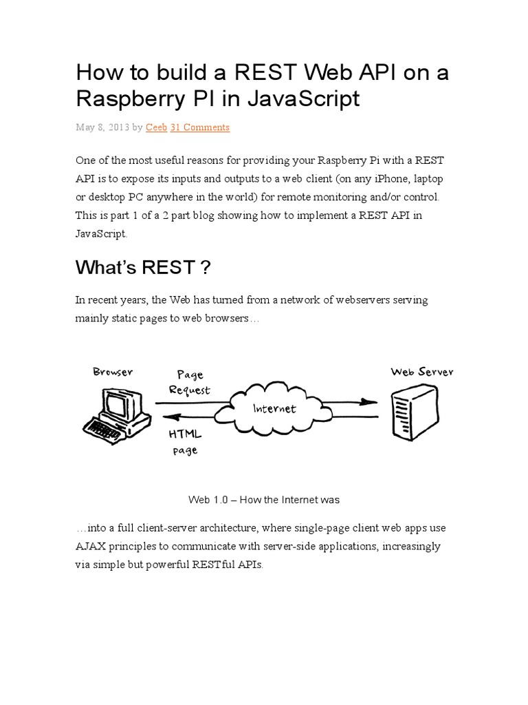 How To Build A Rest Web Api On A Raspberry Pi In Javascript Pdf Representational State