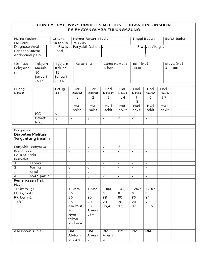 Clinical Pathways Diabetes Melitus Tergantung Insulin 2 | PDF