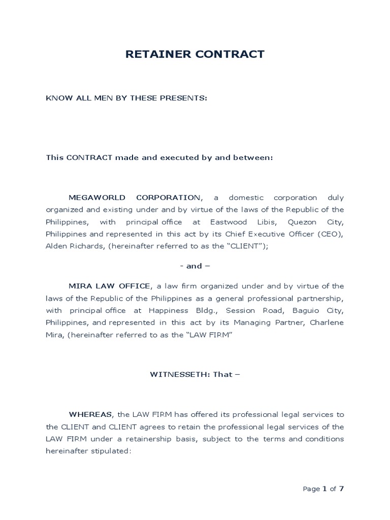 Retainer Contract | Business | Government Information