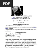 Fun Facts About Andy Warhol for Kids | PDF | Andy Warhol | The Arts