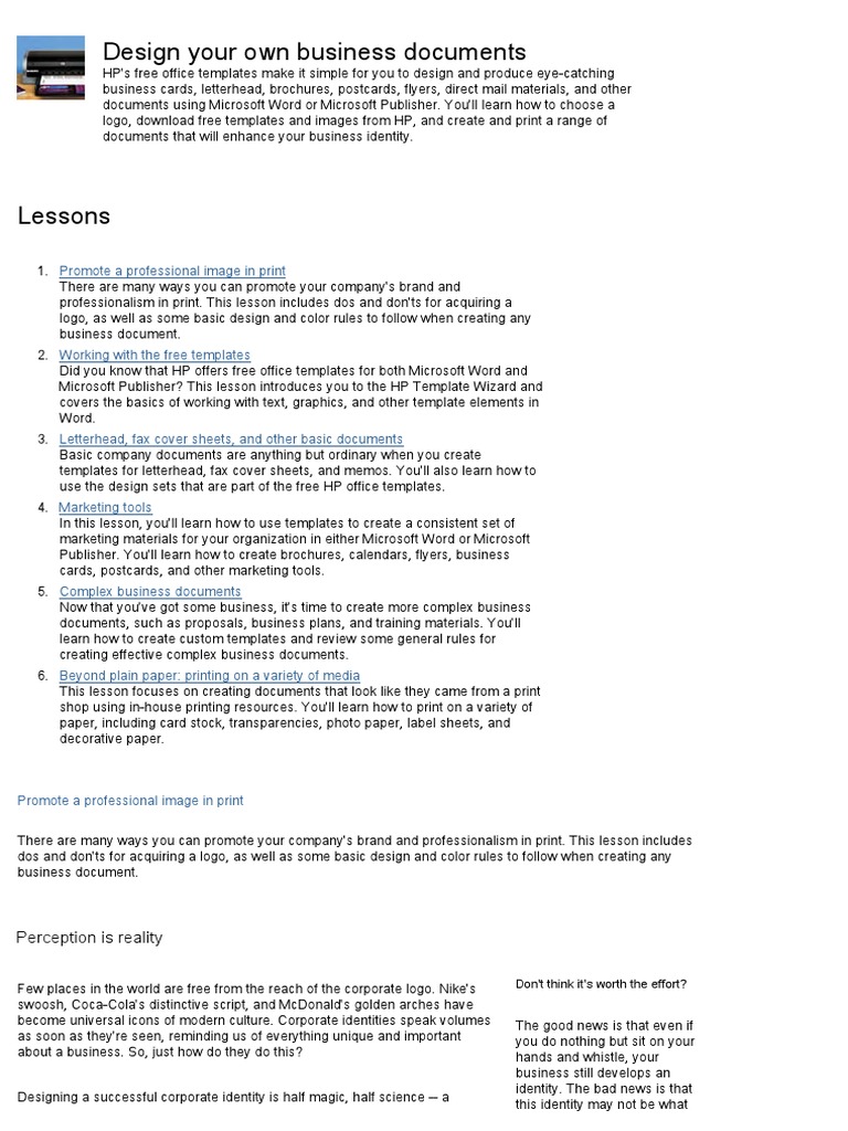 Design Your Own Business Documents PDF | PDF | Typefaces | Logos