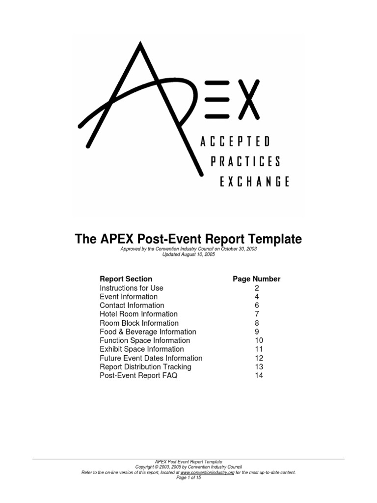 APEX Post Event Report | PDF | Request For Proposal | Copyright