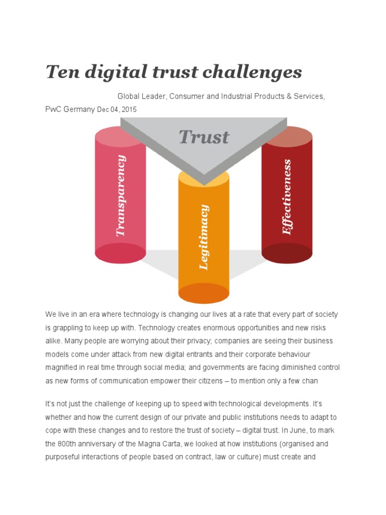 Ten Digital Trust Challenges | PDF | Computer Security | Security