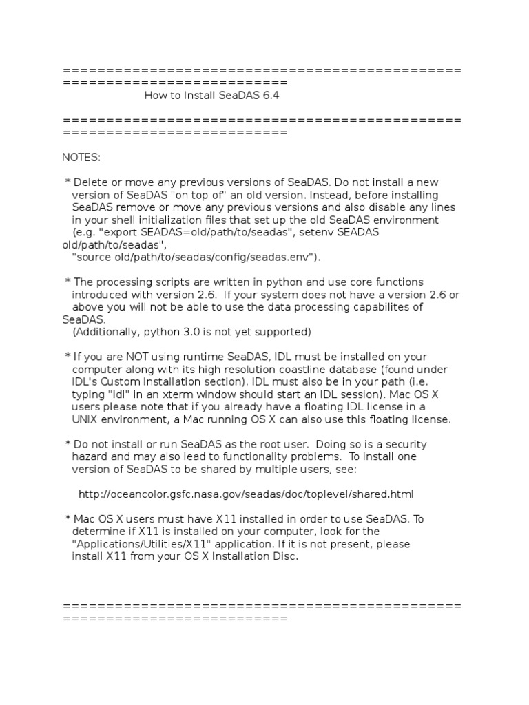 A Step-by-Step Guide to Installing and Rebuilding SeaDAS 6.4 for ...