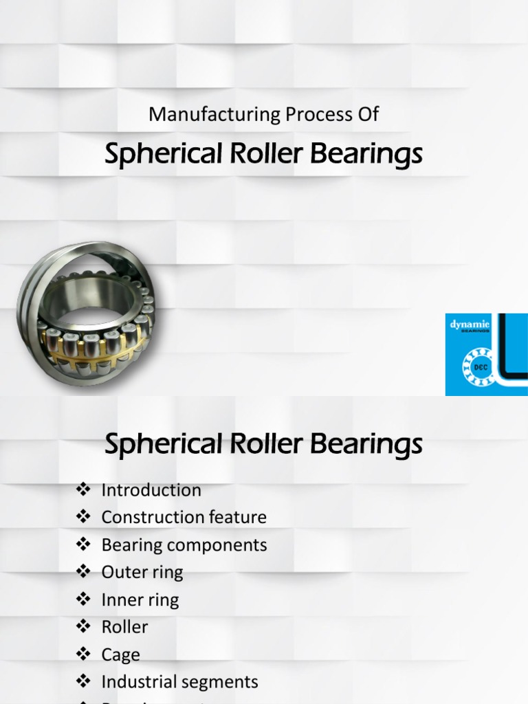 Common Applications Utilizing A Spherical Roller Bearings | PDF ...