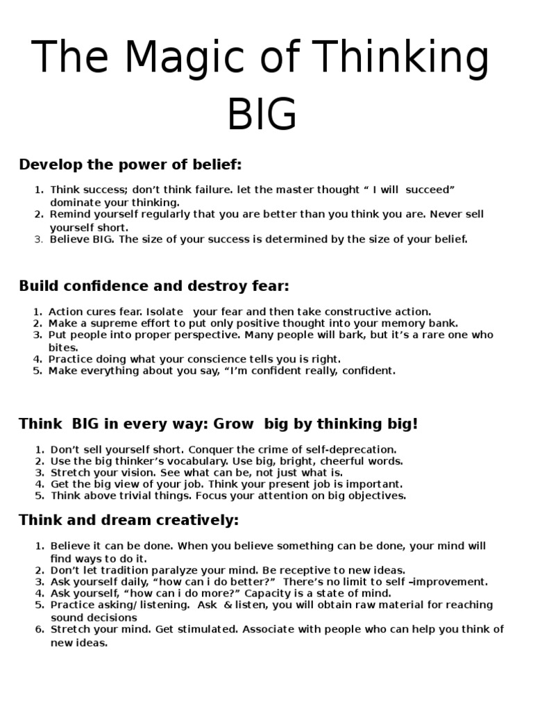 The Magic of Thinking BIG | PDF