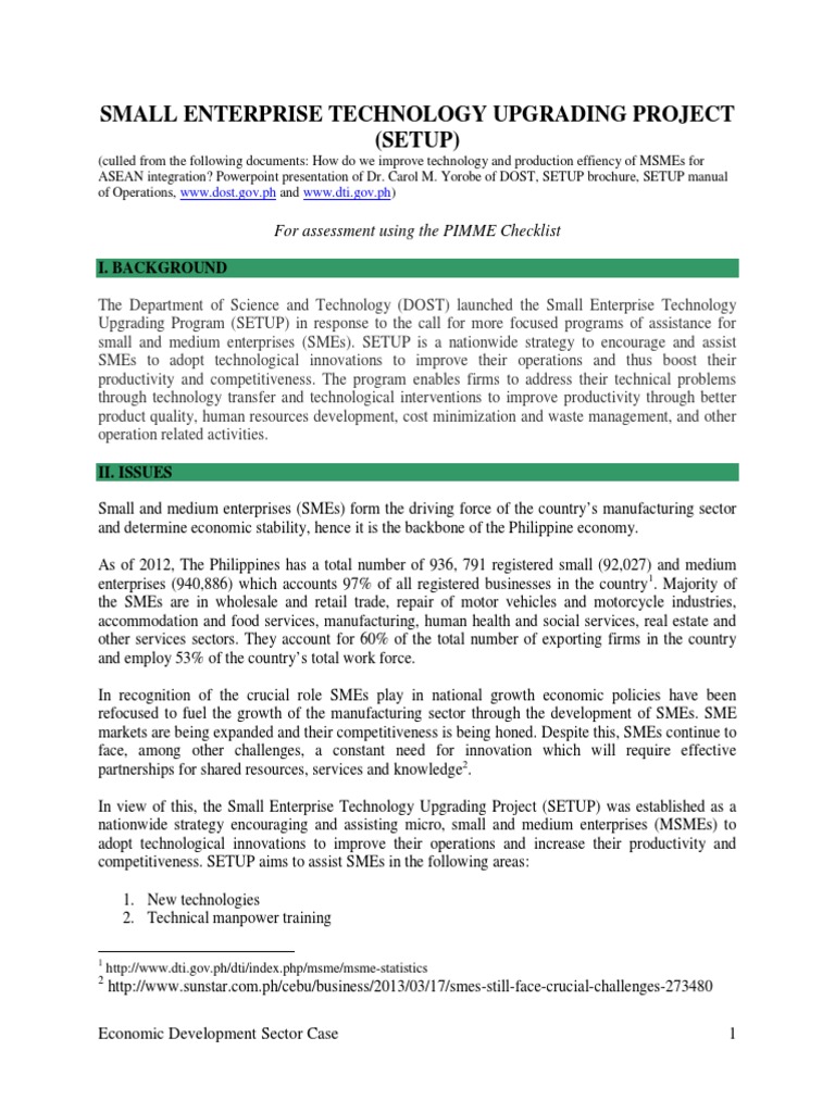 Setup Project Dost | PDF | Small And Medium Sized Enterprises | Innovation