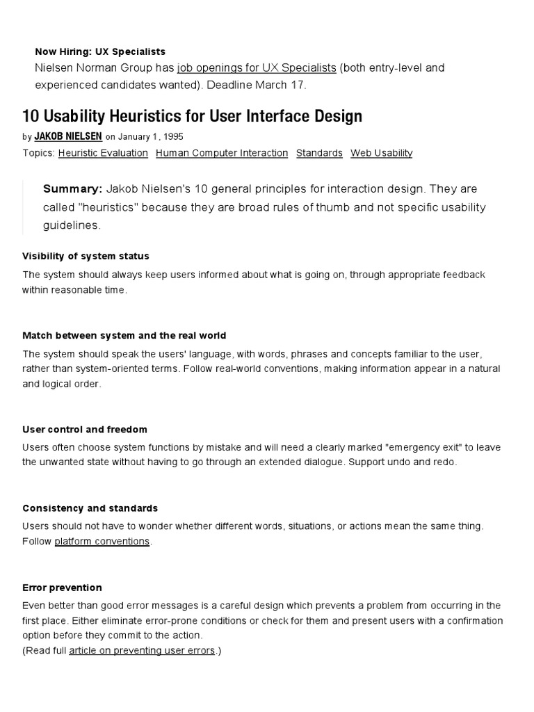10 Heuristics for User Interface Design_ Article by Jakob Nielsen | Usability | User Interface ...