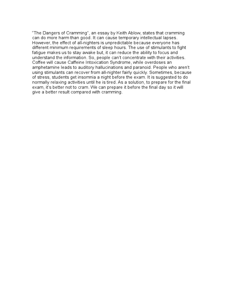 Negative Effects of Cramming | PDF | Self-Improvement | Lifestyle