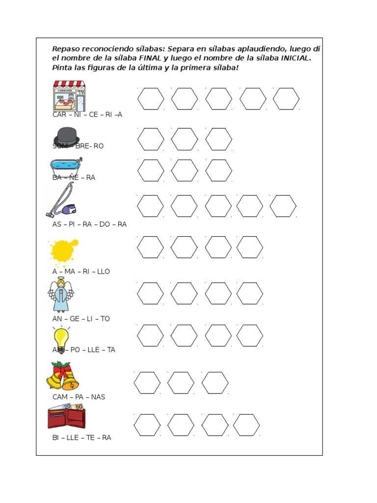 Reconocer Silaba Final e Inicial | PDF