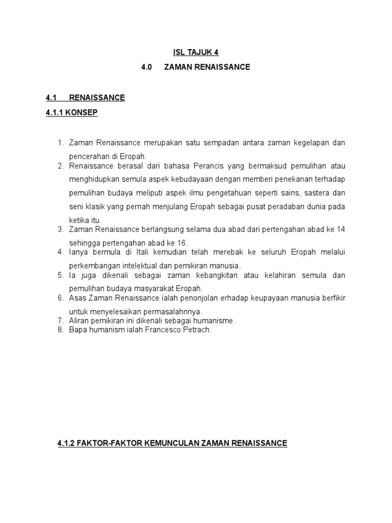 Zaman Renaissance | PDF