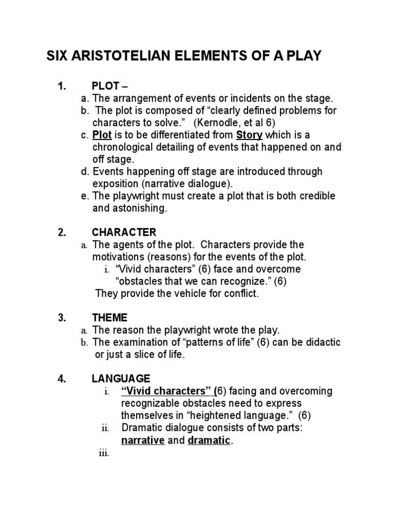 Six Aristotelian Elements of A Play: 1. Plot | PDF
