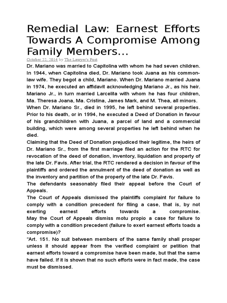 Earnest Effort Towards Compromise | PDF | Pleading | Lawsuit